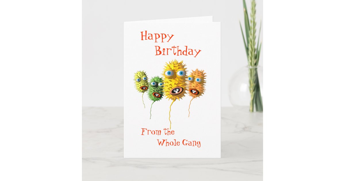 Funny Bacteria birthday card | Zazzle
