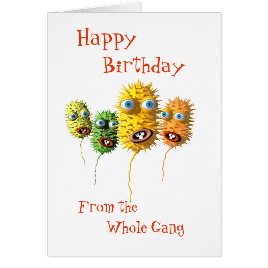 Funny Bacteria birthday card | Zazzle.com