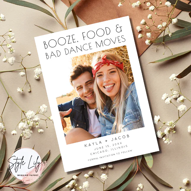 Funny Bad Dance Moves Photo Wedding Save the Date Announcement | Zazzle