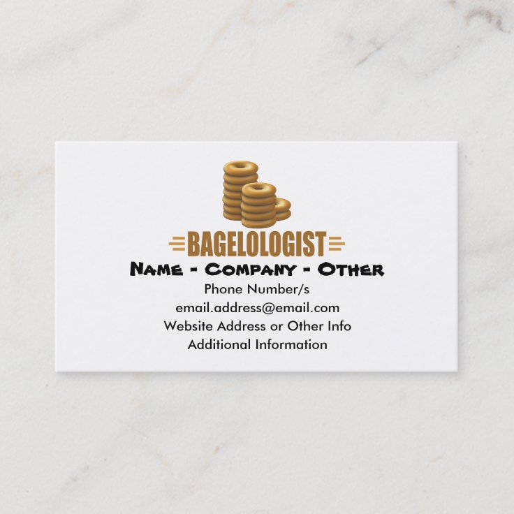 Funny Bagels Business Card | Zazzle