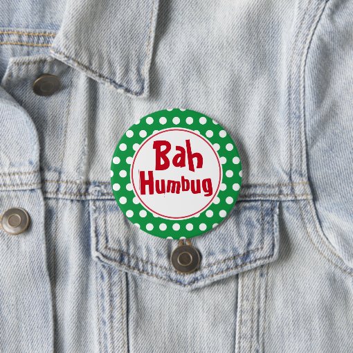 Funny Bah Humbug Christmas Button Pin | Zazzle