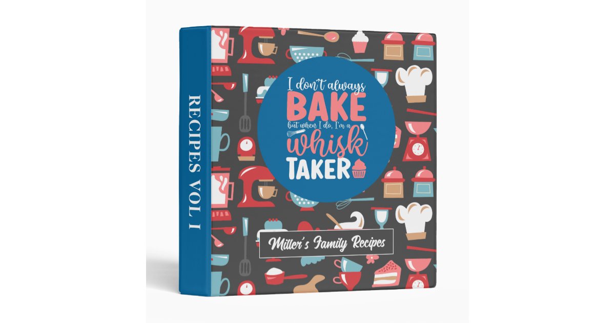 Funny Baker Baking Meme Retro Bakery Pattern 3 Ring Binder | Zazzle