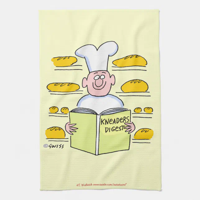Funny Baker Loaves of French Bread Cartoon Art Towel | Zazzle