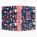 Funny Baking Pun Whisk Taker Retro Bakery Pattern 3 Ring Binder | Zazzle