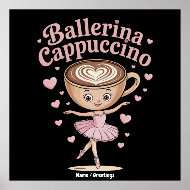Funny Ballerina Cappuccina Italian Brainrot Meme Poster | Zazzle