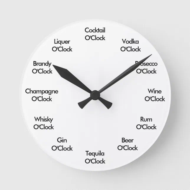Funny Bar Clock Black and White | Zazzle