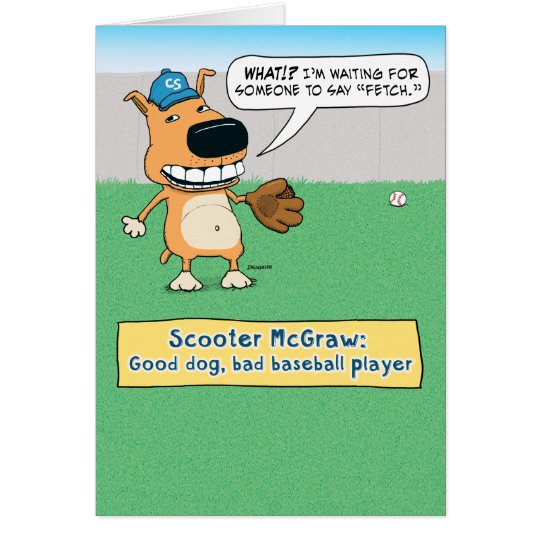 Funny Baseball Dog Birthday Card | Zazzle.com