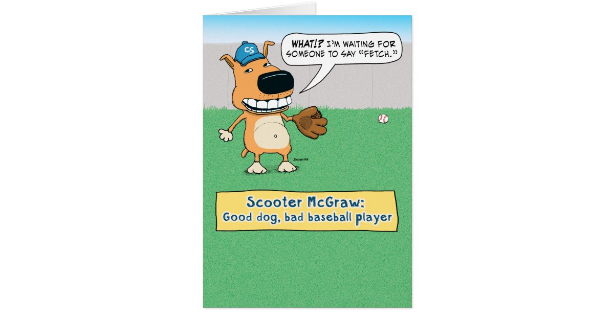 Funny Baseball Dog Birthday Card | Zazzle.com