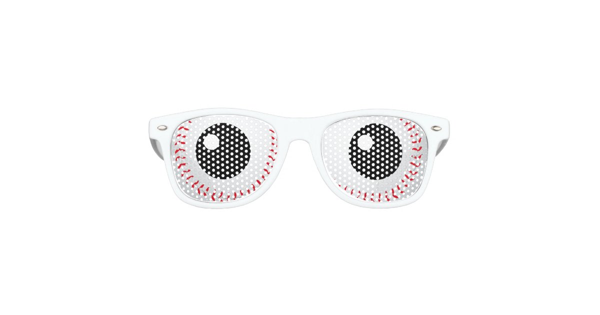 Funny Baseball Eyes | Humor Retro Sunglasses | Zazzle