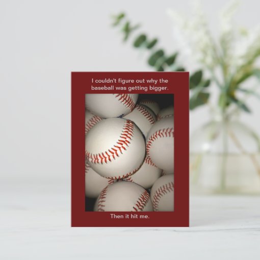 Funny Baseball Postcard, Puns, Postcrossing sports Postcard | Zazzle