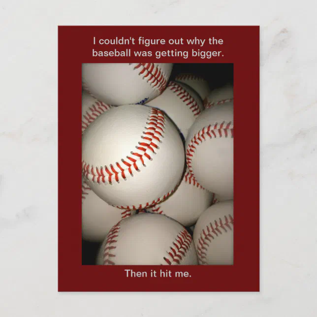 Funny Baseball Postcard, Puns, Postcrossing sports Postcard | Zazzle