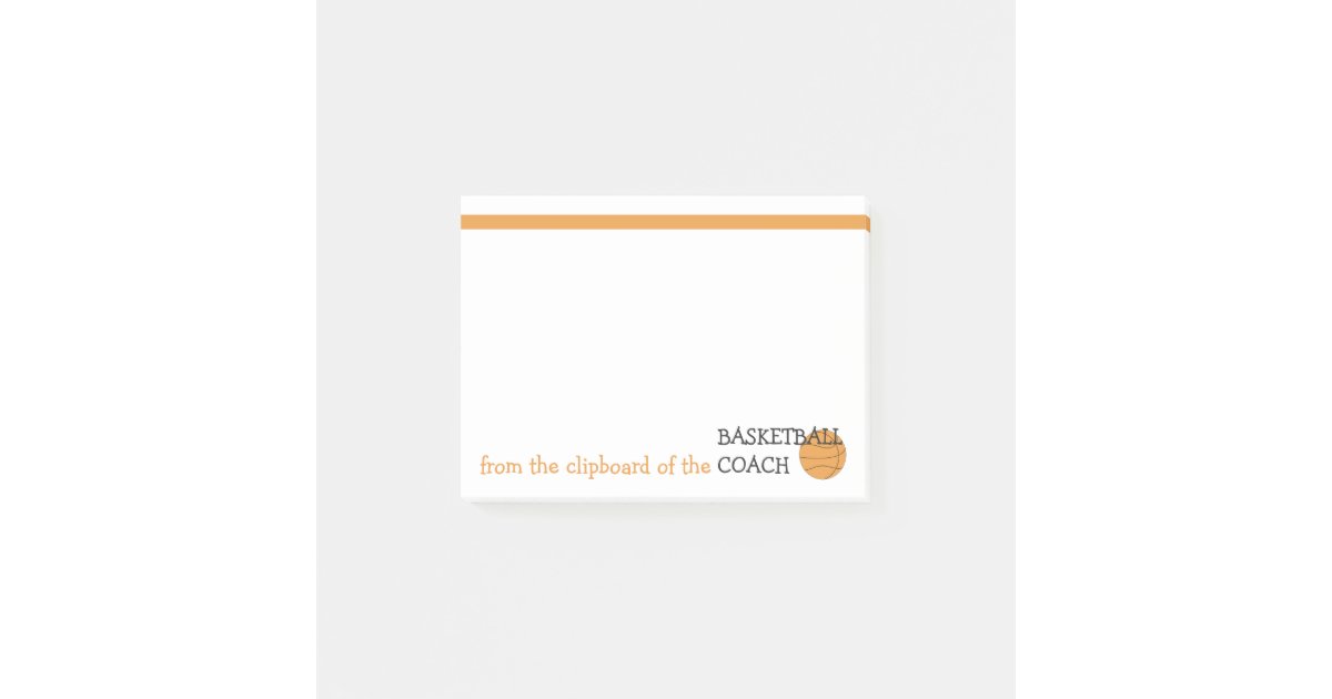Funny Basketball Coach Clipboard of Text Template Post-it Notes | Zazzle