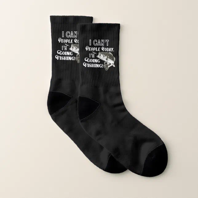 Funny Bass Fishing Can't People Sports Men's Socks | Zazzle