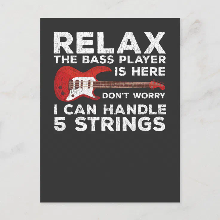 Funny Bass Player Strings Bassist Musician Postcard | Zazzle