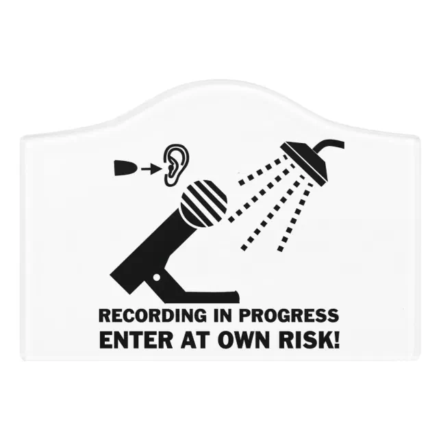 funny bathroom doorsign - recording in progress door sign | Zazzle