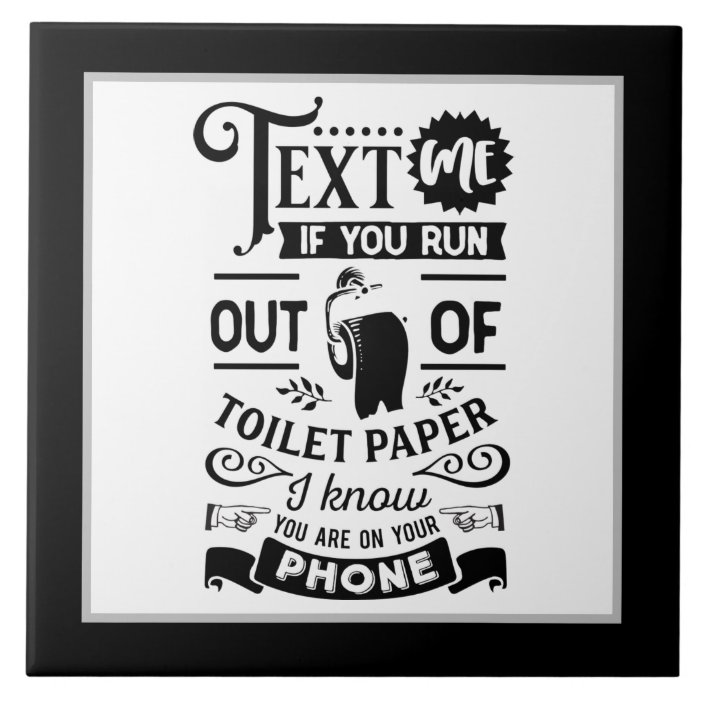 funny bathroom text word art ceramic tile | Zazzle.com