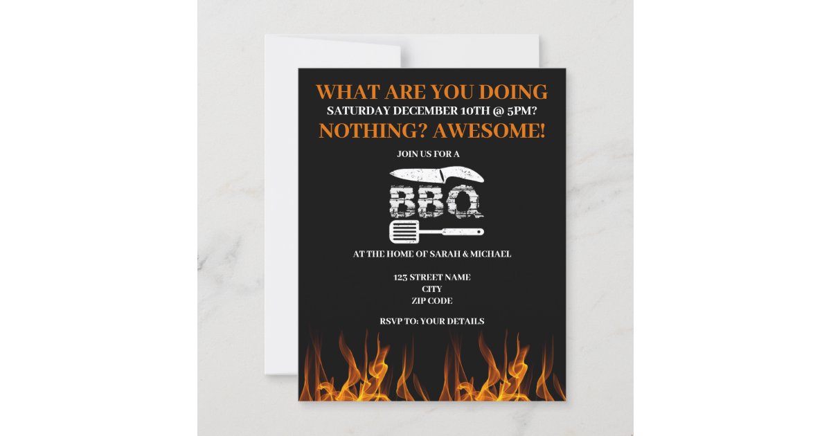 Funny BBQ Backyard Party Invitation | Zazzle