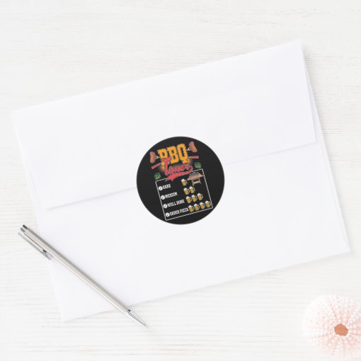 Funny BBQ Griller Meat Lover Barbecue Grilling Classic Round Sticker ...