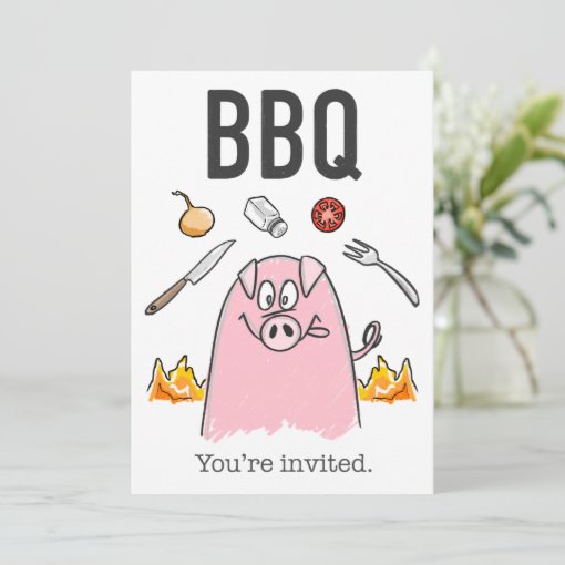 Funny BBQ Invitation | Zazzle