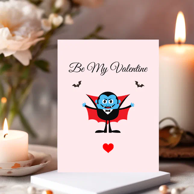Funny Be My Valentine Cartoon Vampire Bat Postcard | Zazzle