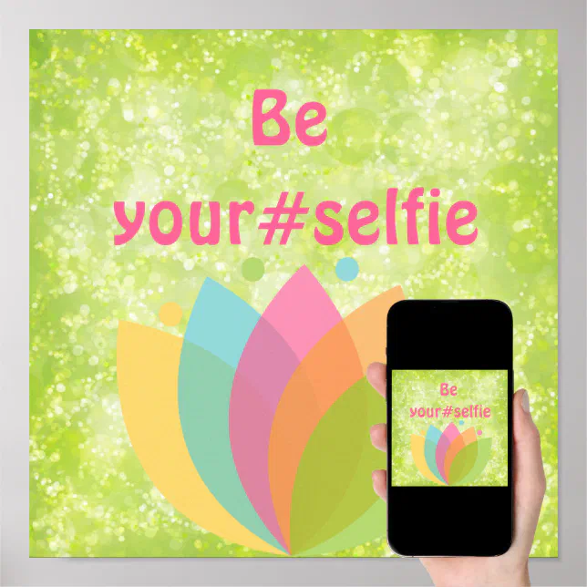 Funny Be Yourself Hashtag Quote Poster | Zazzle