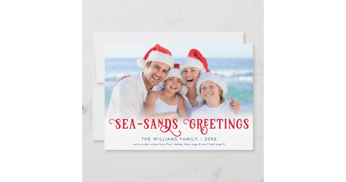 Funny Beach Christmas Coastal Holiday Card | Zazzle