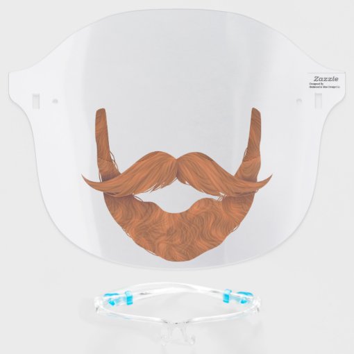 Funny Beard & Handlebar Mustache Facial Hair Face Shield | Zazzle