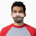 Funny beard mouth photo adult cloth face mask | Zazzle