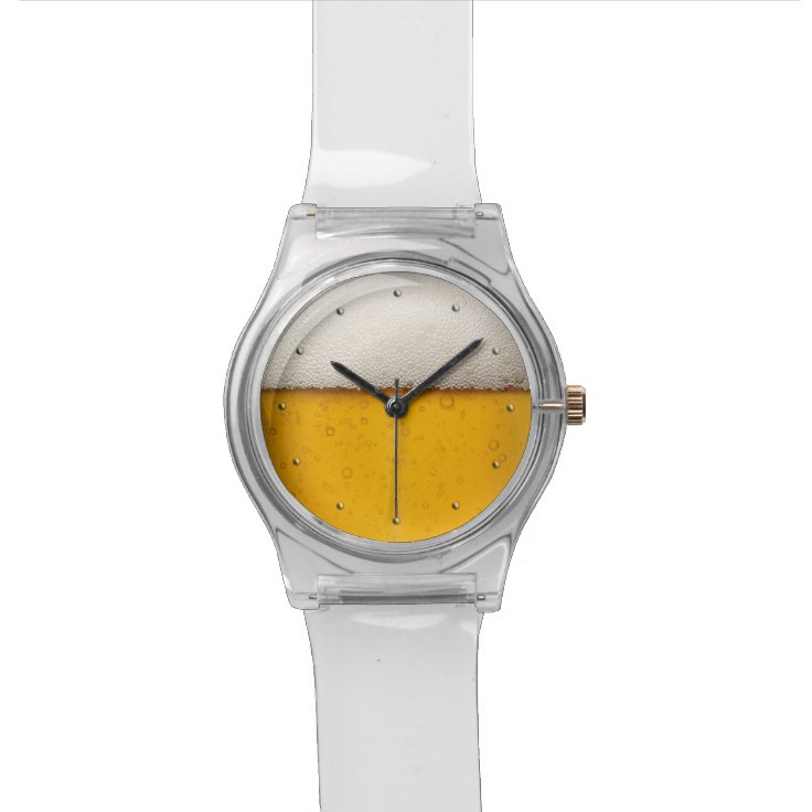 Funny Beer Bubbles Clear Wristwatches | Zazzle