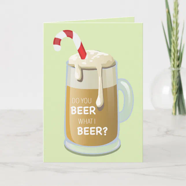 Funny beer Christmas card | Zazzle