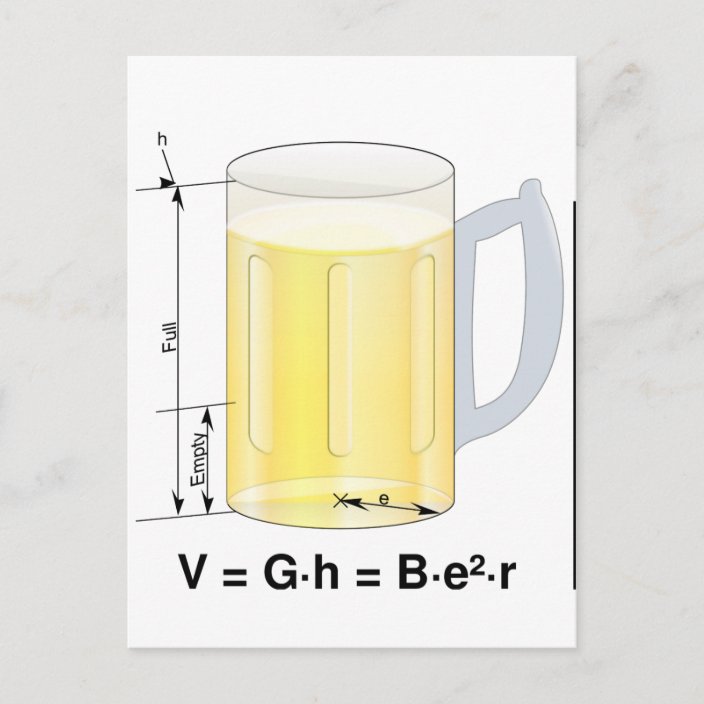 Funny Beer Formula/Equation Postcard | Zazzle.com