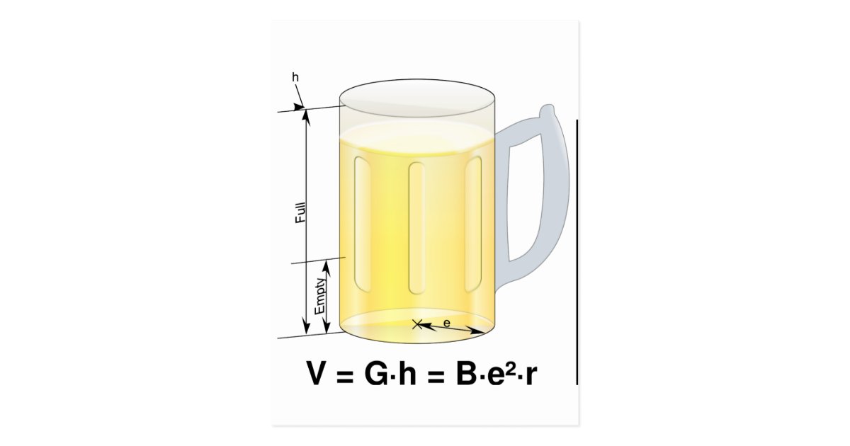Funny Beer Formula/Equation Postcard | Zazzle.com