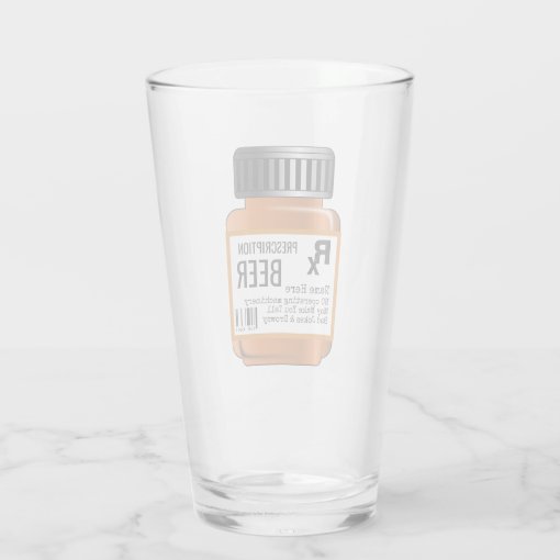 Funny BEER Gift Men - Prescription Pill Bottle Rx Glass | Zazzle