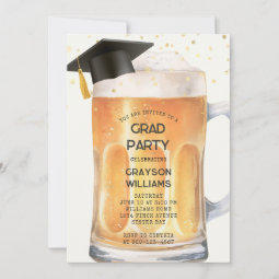Funny Beer Graduation Party Invitation | Zazzle