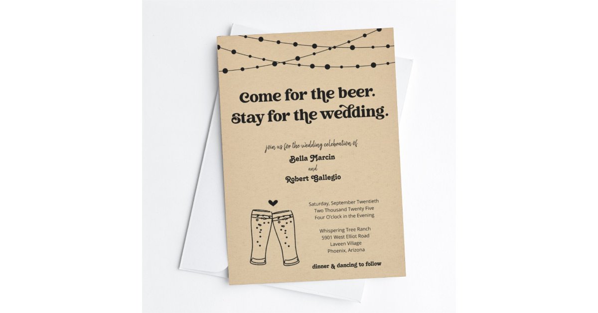 Funny Beer Theme Wedding Invitation | Zazzle