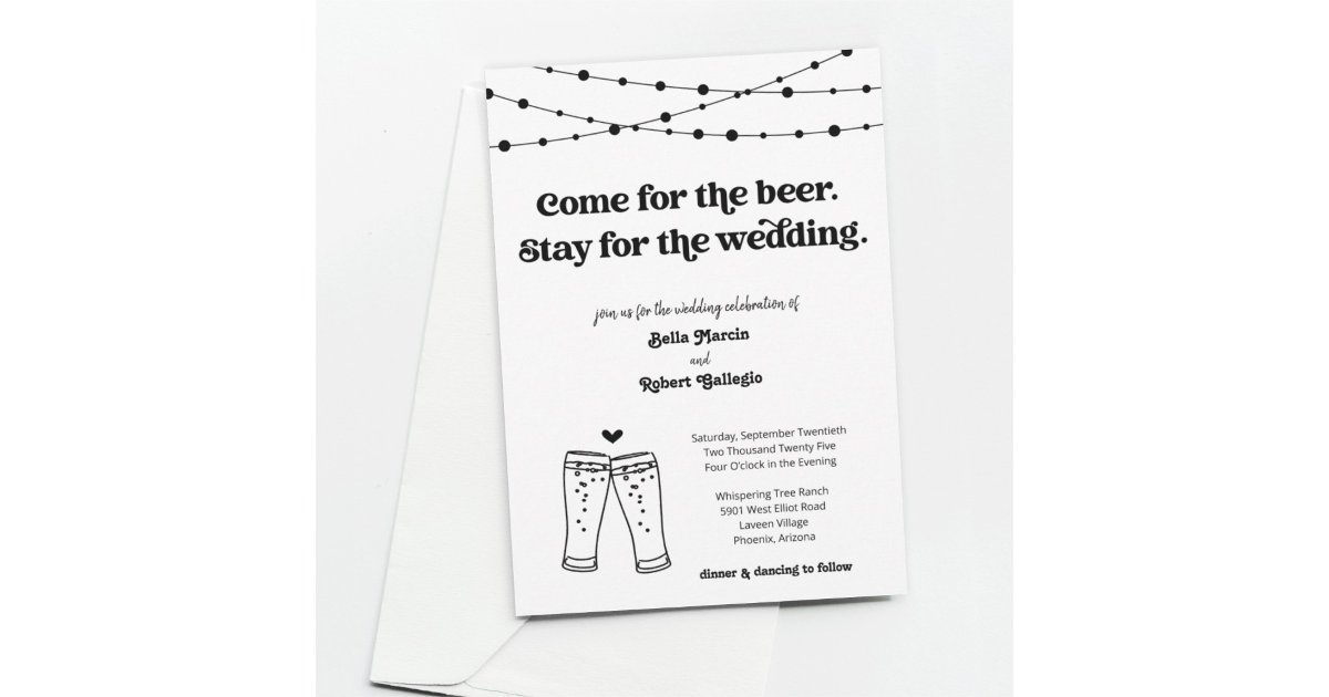 Funny Beer Theme Wedding Invitation | Zazzle