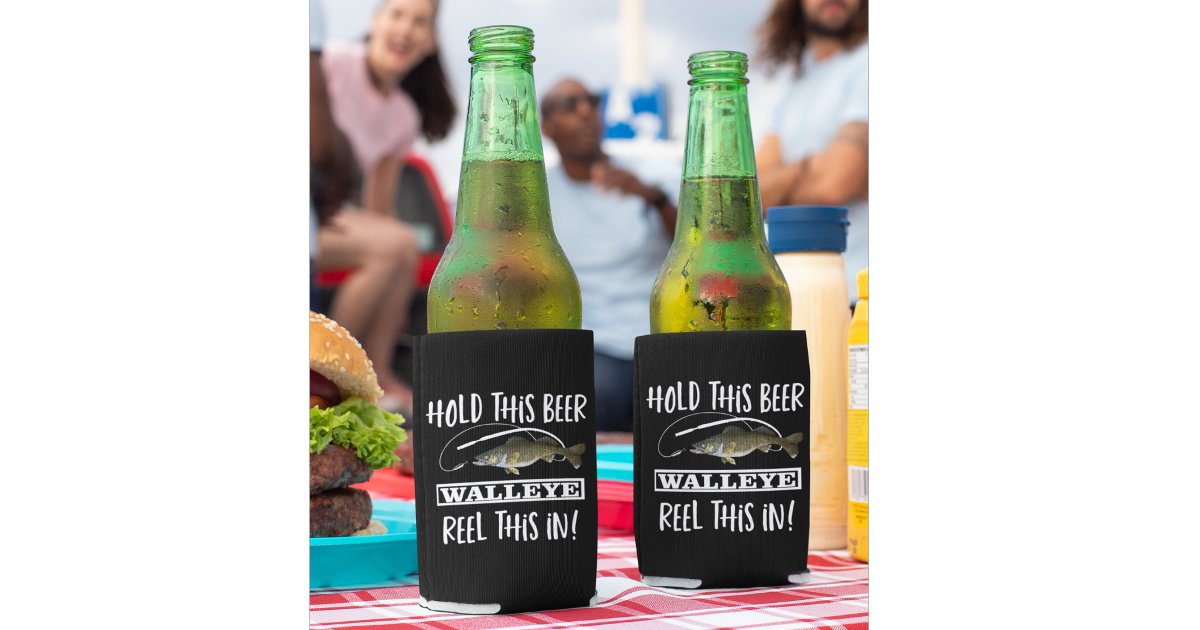 Funny Beer Walleye Fishing Pun Can Cooler | Zazzle
