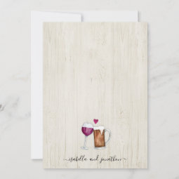 Funny Beer & Wine Theme Wedding Invitation | Zazzle
