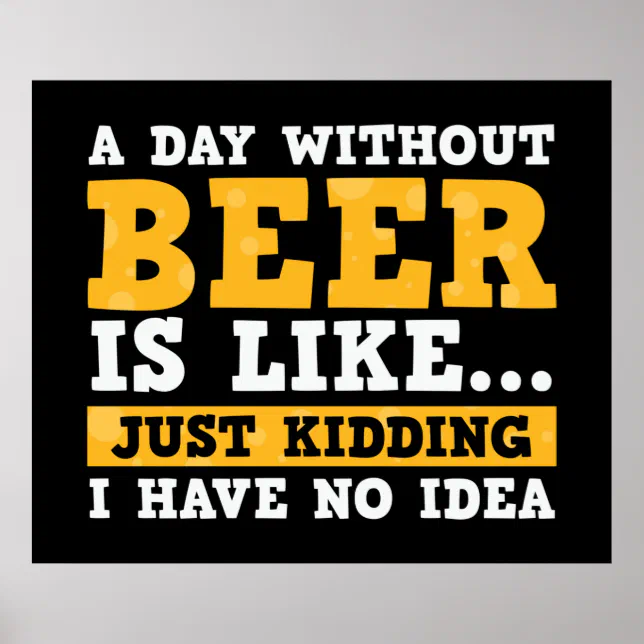 funny beer word art home bar mancave poster | Zazzle