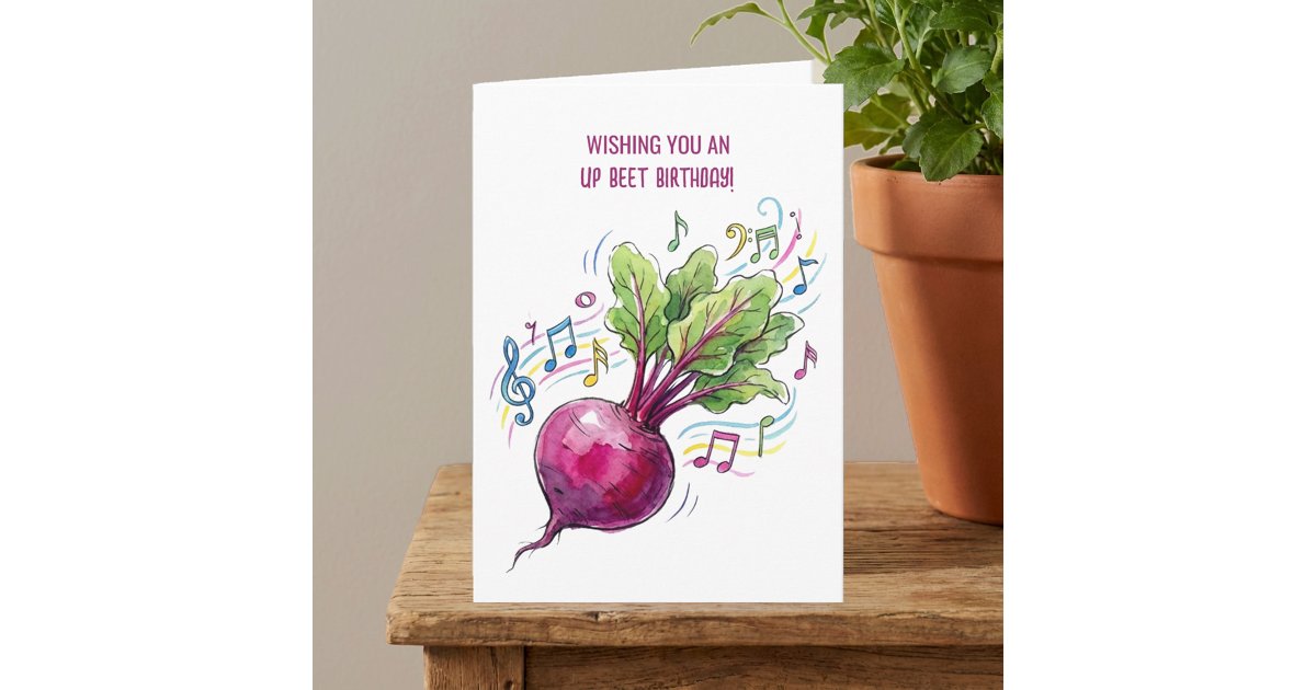 Funny Beetroot Up Beat Personalized Birthday Card | Zazzle