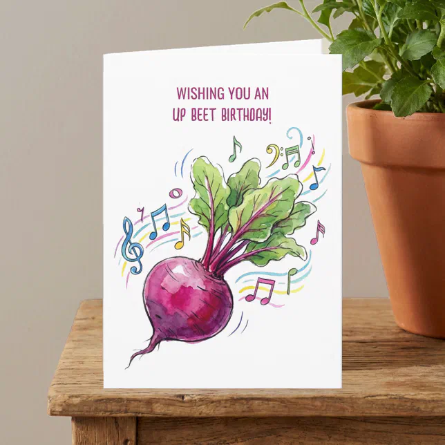 Funny Beetroot Up Beat Personalized Birthday Card | Zazzle
