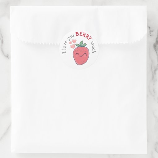 Funny Berry I Love You Classic Round Sticker | Zazzle