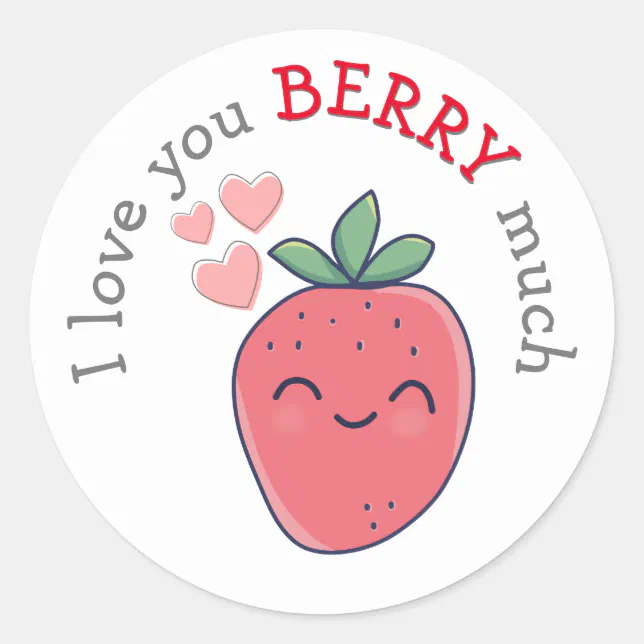 Funny Berry I Love You Classic Round Sticker | Zazzle