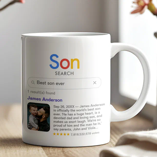 Funny Best Son Ever Search Result With Photo Coffee Mug | Zazzle