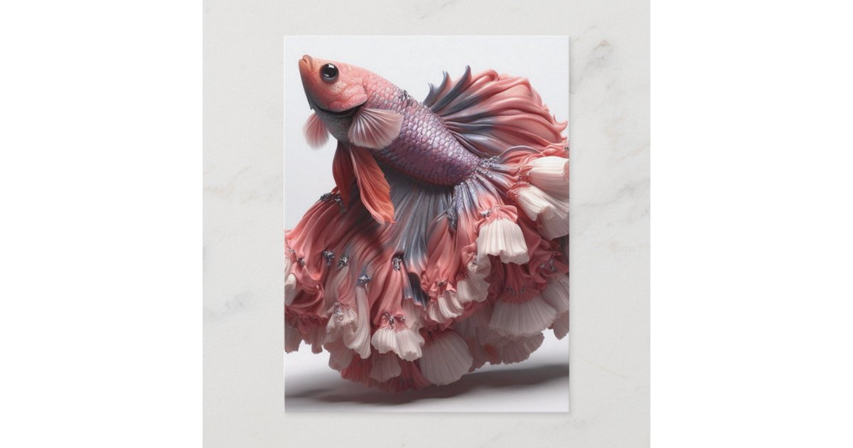 Funny Betta Fish Fashion Postcard | Zazzle