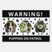 Funny Beware of Dogs Paw Print Photo Collage Sign | Zazzle