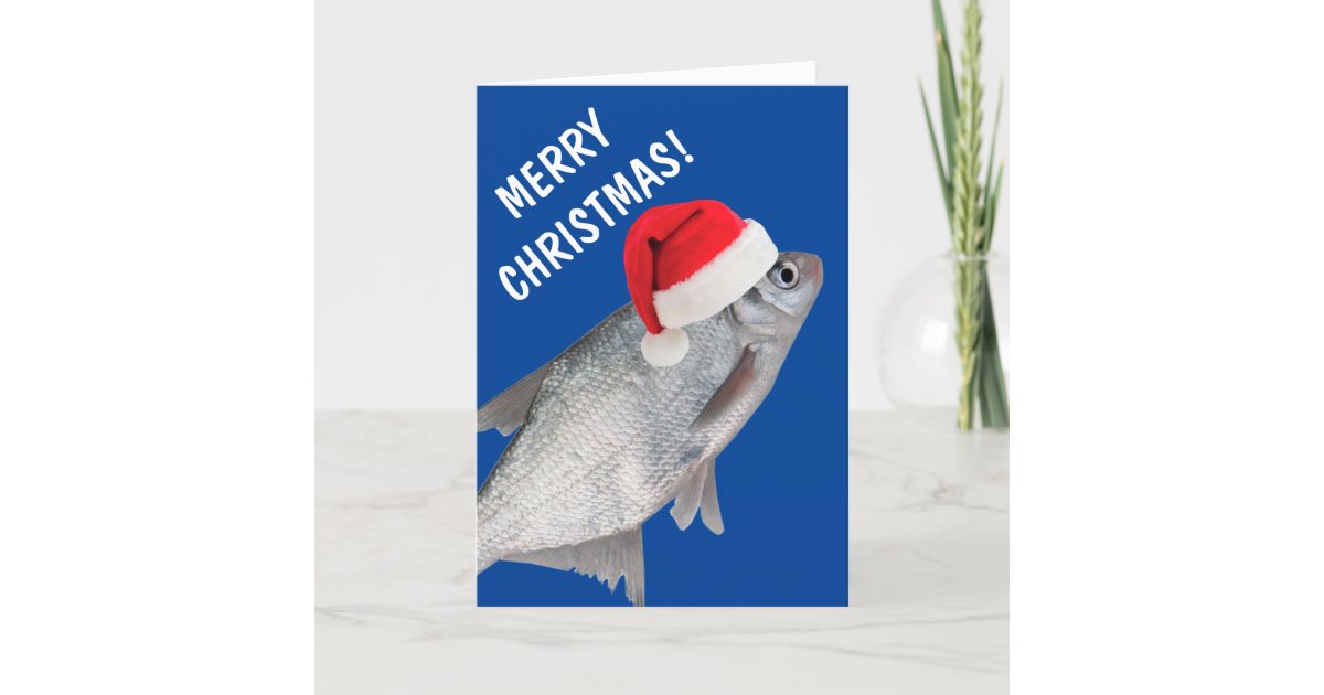 Funny Big Fish Christmas Holiday Card | Zazzle