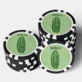 Funny Big Green Pickle With Stem Silly Face Poker Chips | Zazzle