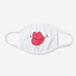 Funny Big Red Lips Cartoon White Cotton Face Mask | Zazzle