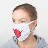 Funny Big Red Lips Cartoon White Cotton Face Mask | Zazzle